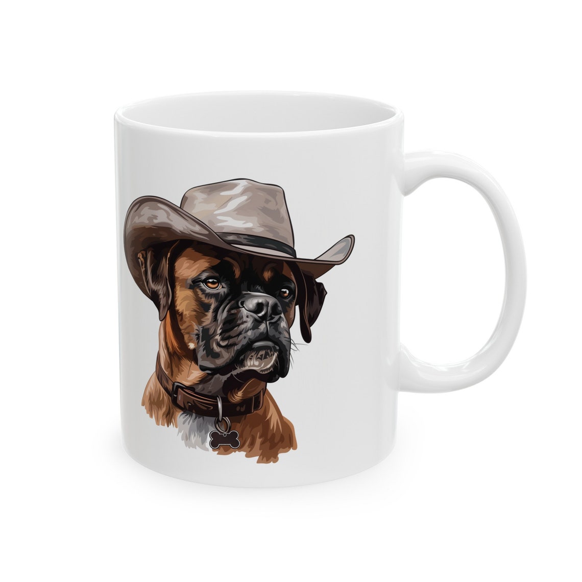 Western Themed Boxer Mug, Cute Dog Mug, Mug for Boxer Lovers, (11oz ...