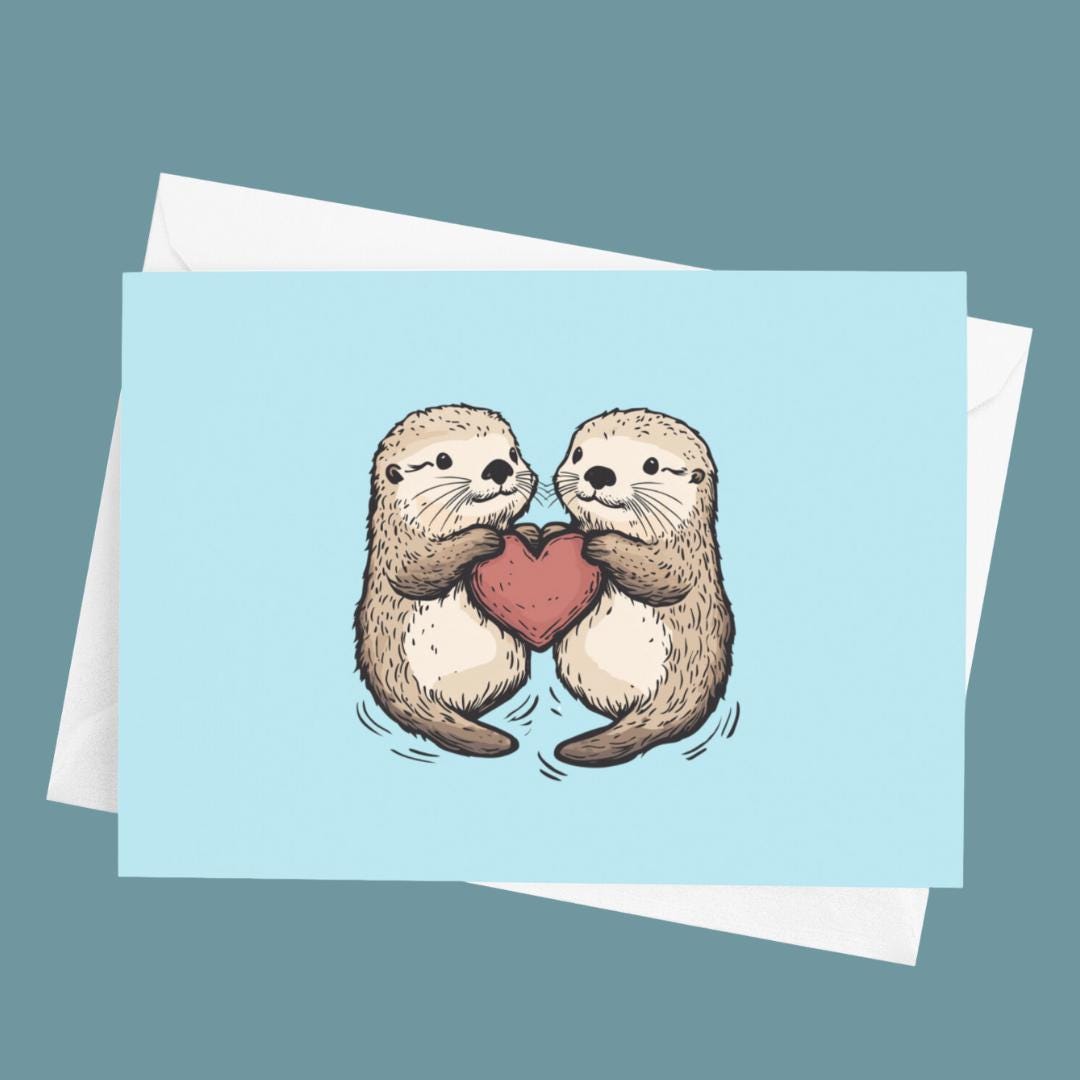 Significant Otter Valentine's Day Card, Romantic Gift for Her, Otter ...