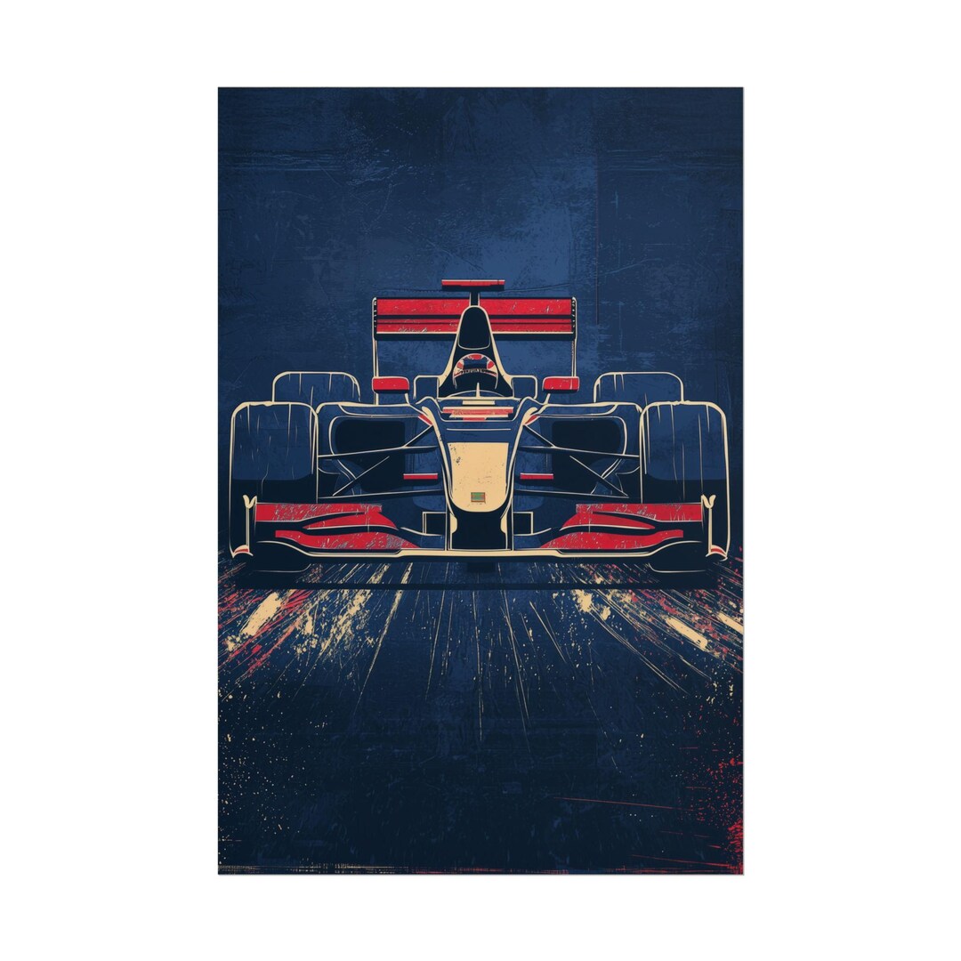Vintage Blue Racer Poster, F1 Poster, Formula 1 Poster, F1 Gifts ...