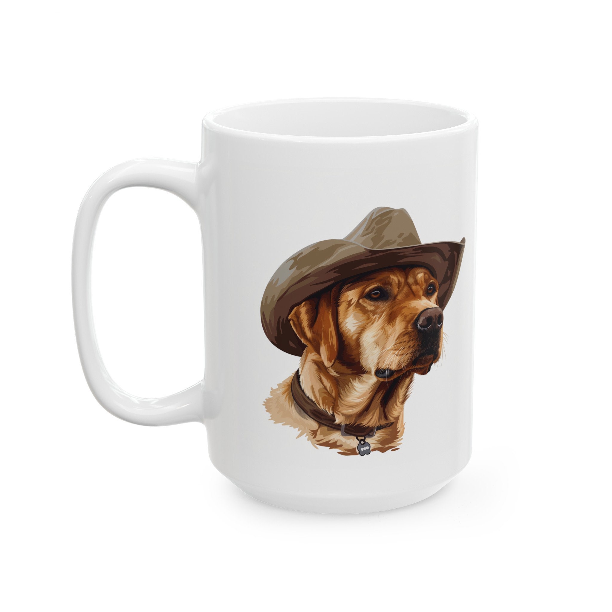 Western Themed Yellow Lab Mug, Cute Dog Mug, Mug for Yellow Labrador ...