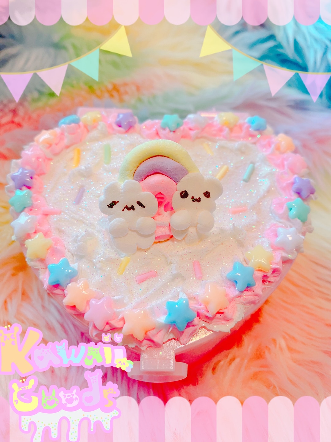 Kawaii Deco Den Cake Heart Mirror Trinket Box, Kawaii Cake Box, Cute ...
