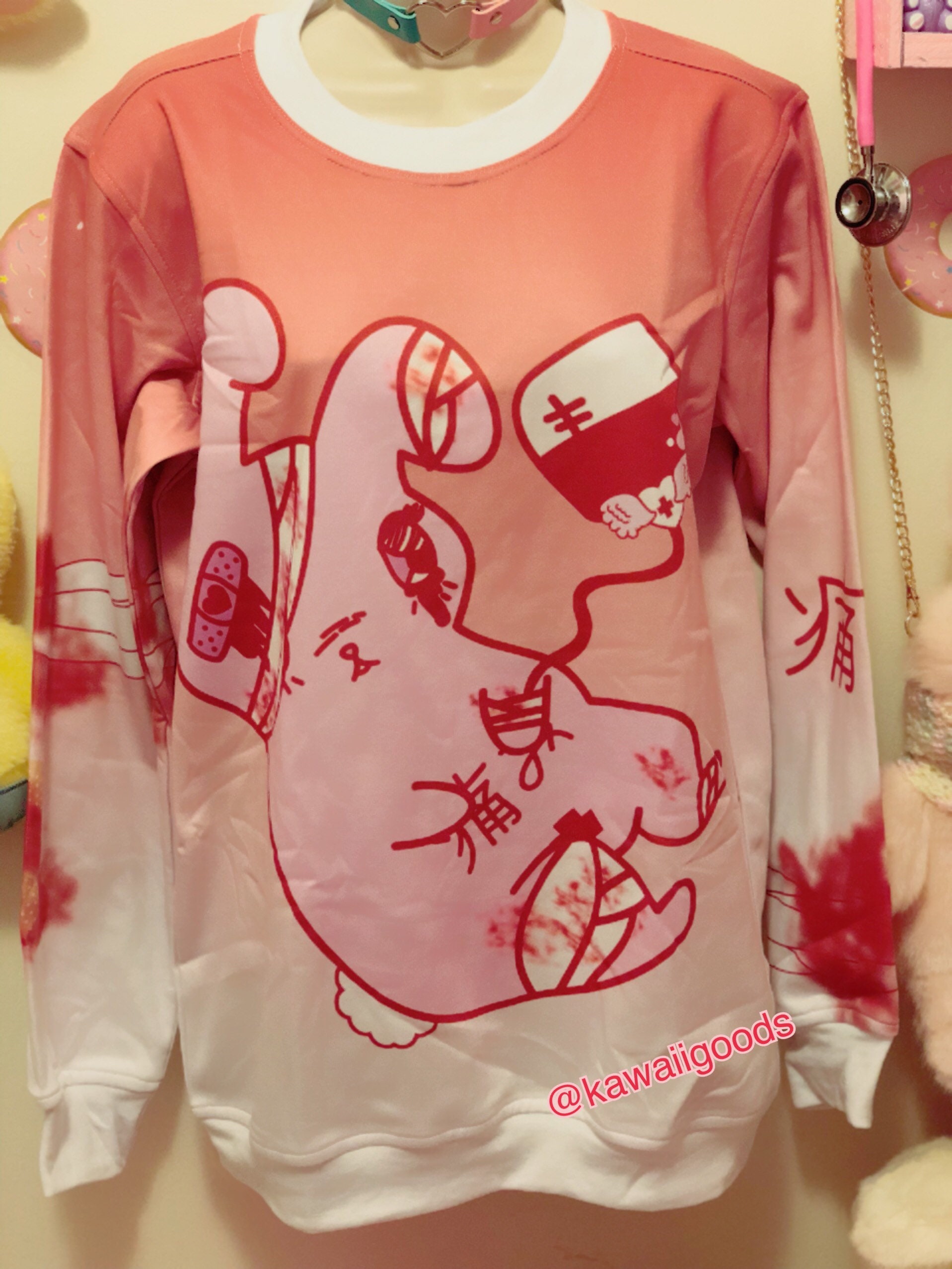 Guru Kawa Hurt Bunny Yami Kawaii Menhera Sweater, Kawaii Sweater, Gory ...