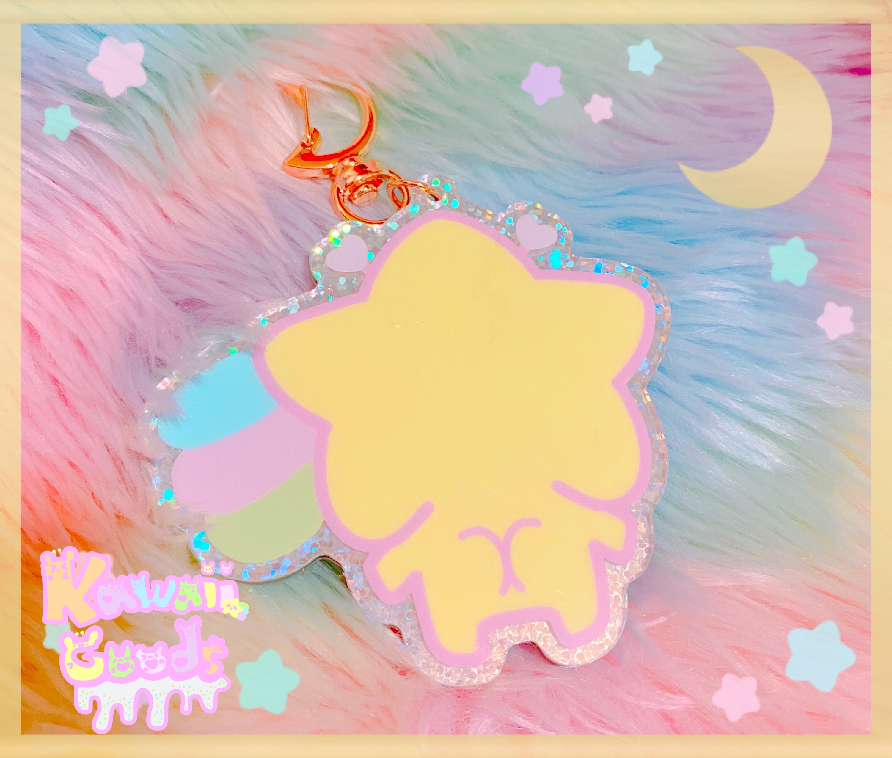 Twinkle Bootylicious Butt Holographic Keychain, Kawaii Keychain, Cute ...