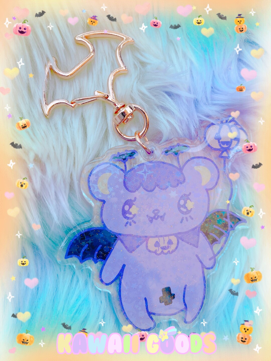 Tommy the Fangs Keychain, Kawaii Keychain, Cute Keychain, Animal ...