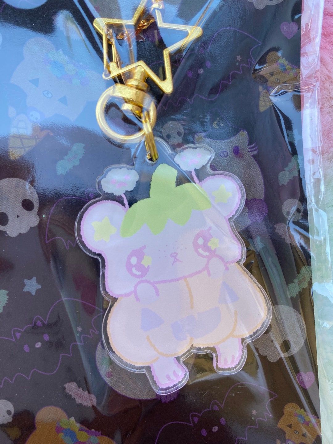 Emotion Bear Pumpkin Keychain, Kawaii Keychain, Cute Keychain, Animal ...