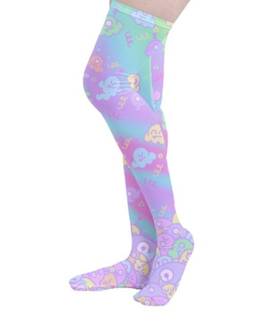 Ice Cream Scoop Alien Monsters OTK, Starry Over the Knee, Kawaii OTK ...