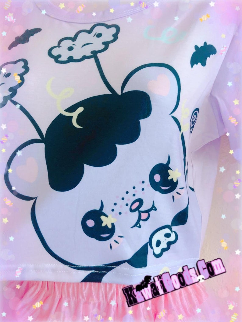 Creepy Emotion Bear Bat Crop Top Pastel Goth Crop Creepy - Etsy