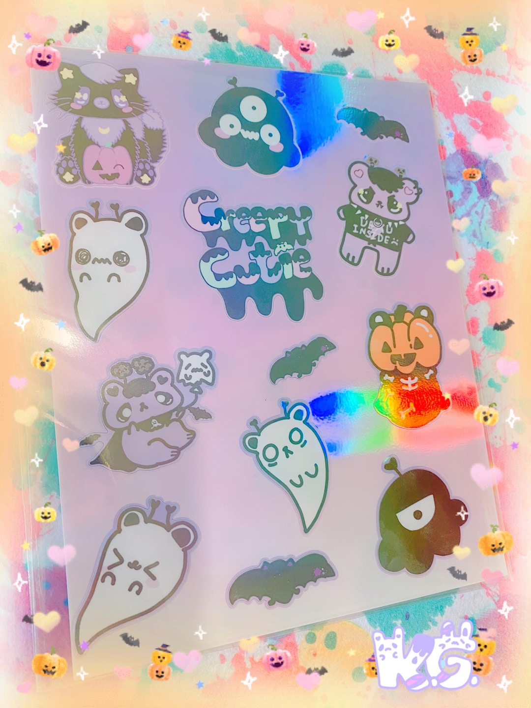 Creepy Cute Sticker Sheet, Kawaii Stationary, Kawaii Sticker Sheet ...
