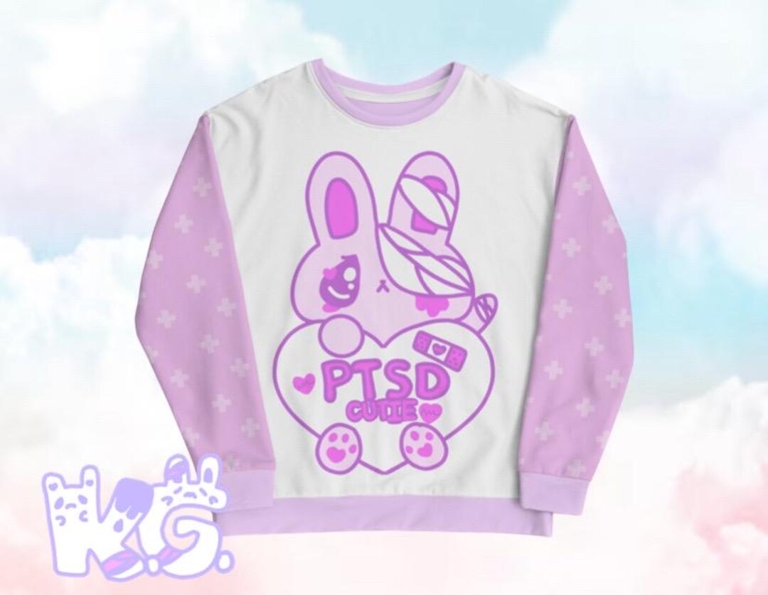 PTSD Hurt Bunny Sweater, Yami Kawaii, Menhera Sweater, Kawaii Sweater ...