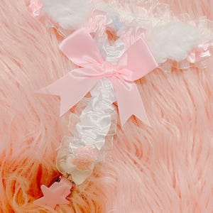 Starry Angel Wings Ruffle Lace Garter Belt , Pastel Goth Garter, Yami ...