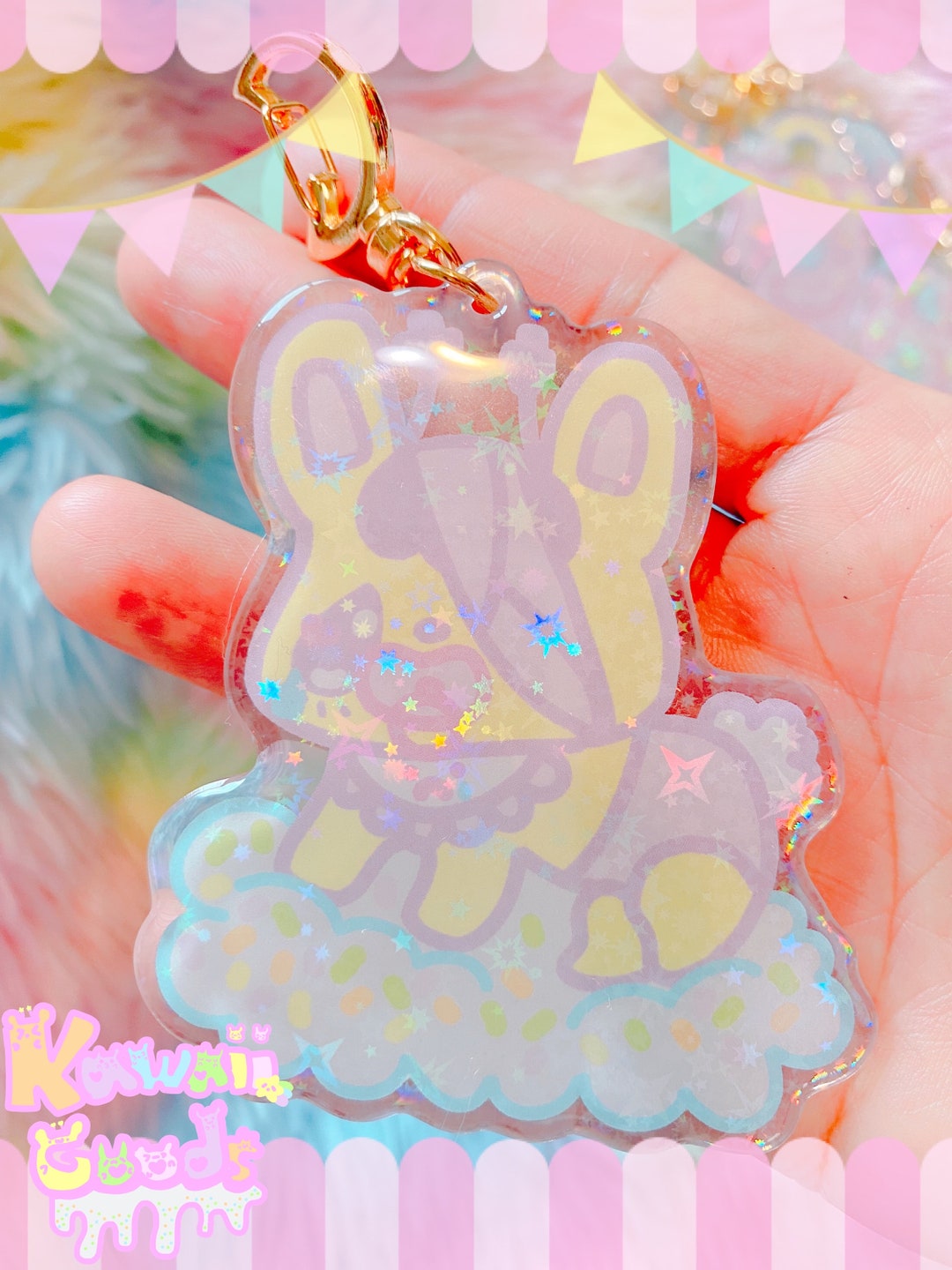 Baby Suni Holographic Keychain, Kawaii Keychain, Cute Keychain, Animal ...
