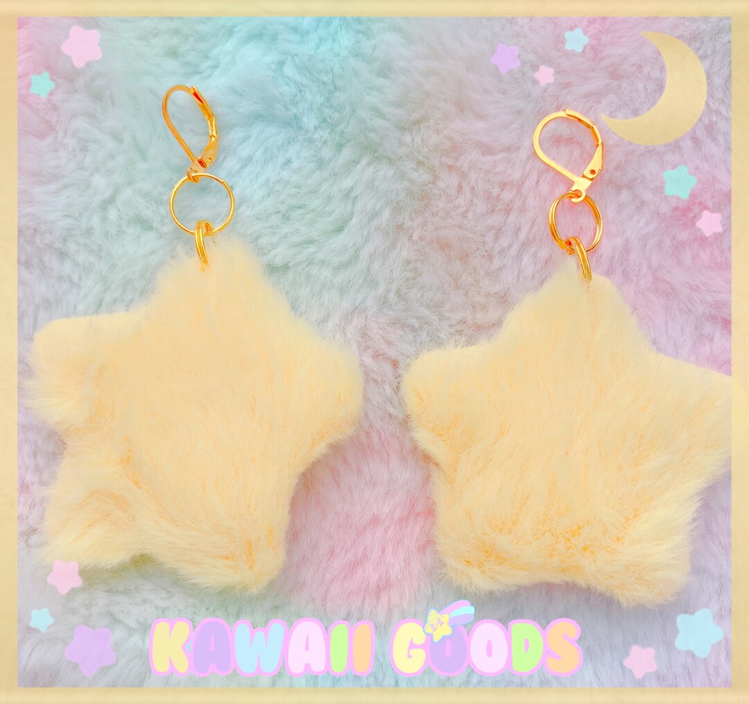 Cute Fuzzy Starry Dainty Earrings, Kawaii Earrings, Cute Earrings ...