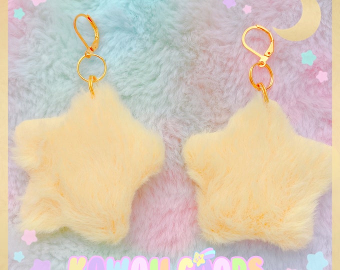Cute Fuzzy Starry Dainty Earrings, Kawaii Earrings, Cute Earrings ...