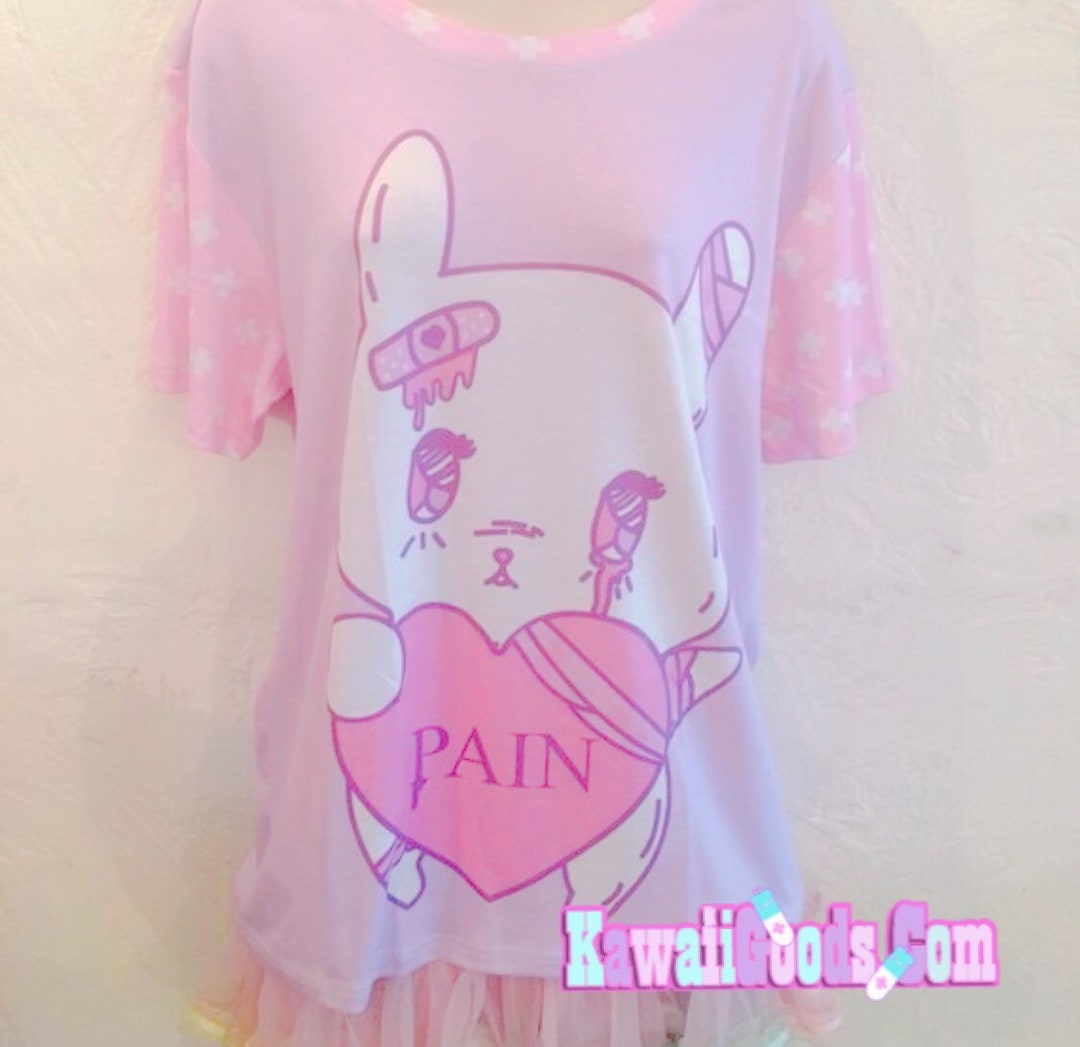 Painfully Hurt Bunny Conversation PAIN, Menhera Top, Menhera Shirt ...