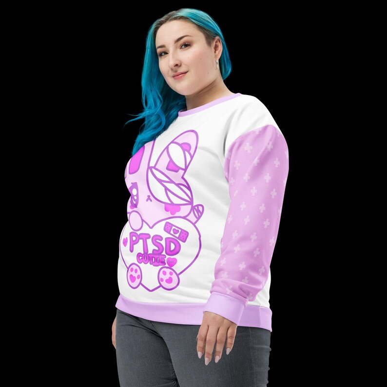PTSD Hurt Bunny Sweater, Yami Kawaii, Menhera Sweater, Kawaii Sweater ...