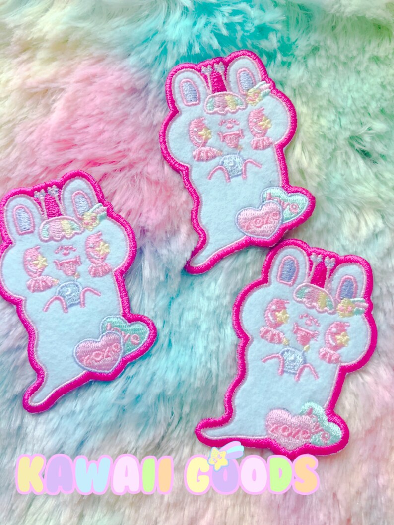 Ghost Bunny Abby Valentine Patch, Bear Patches, Kawaii Patches, Cute ...