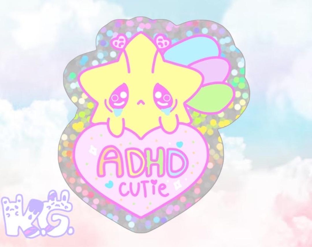 Twinkle ADHD Mental Health Awareness Holographic Sticker, Glitter ...