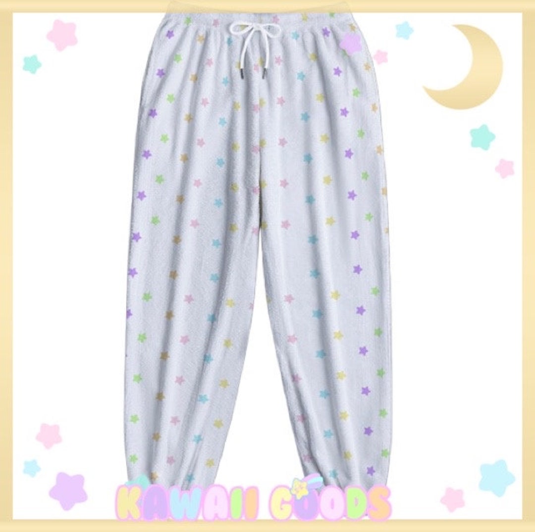 Rainbow Stars Furry Pants, Alien Jogger Pants, Galaxy Pants, Pastel ...