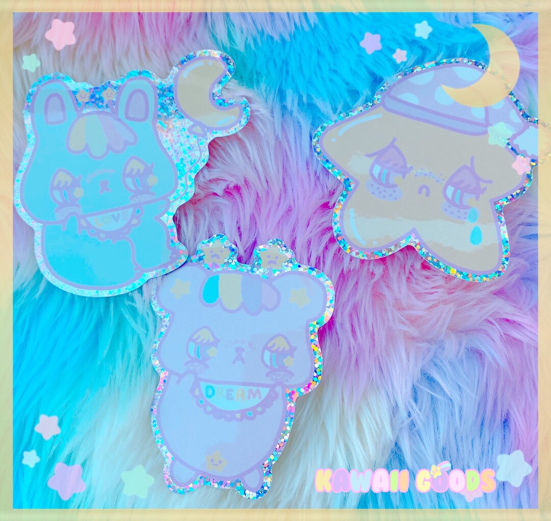 Dreamy Cuties Holographic Sticker, Glitter Sticker, Kawaii Stickers ...