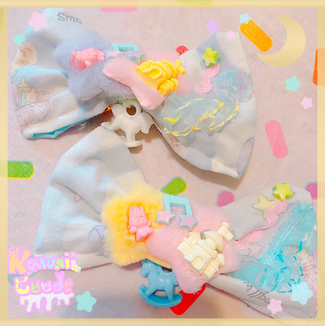 Dreamy Kawaii Rainbow Star Hair Bow, Kawaii Hair Bow, Cute Hair Bow ...