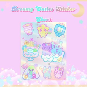 Dreamy Cuties Sticker Sheet, Kawaii Stationary, Kawaii Sticker Sheet ...