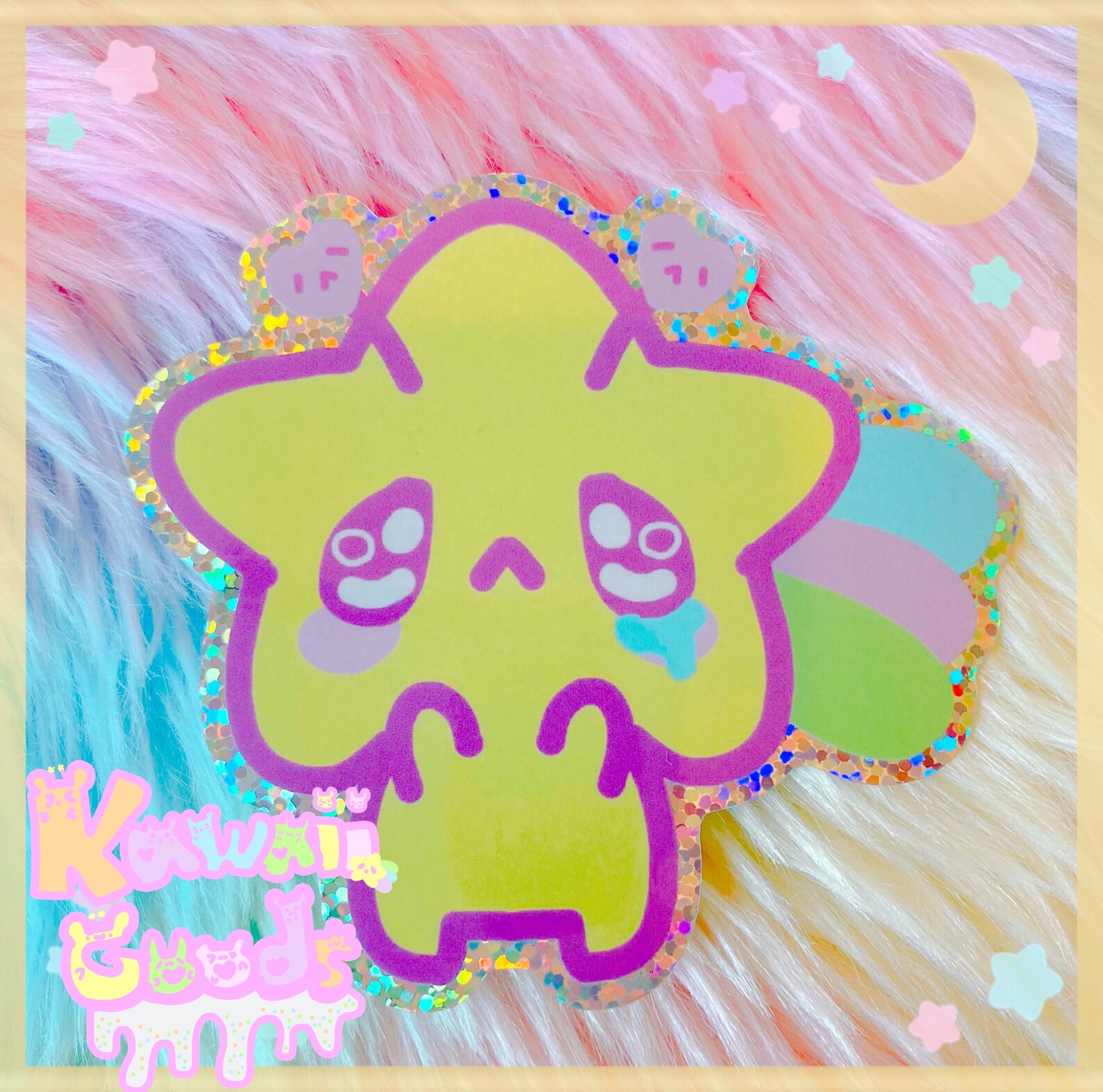 Twinkle Holographic Sticker, Glitter Sticker, Kawaii Stickers, Pastel ...