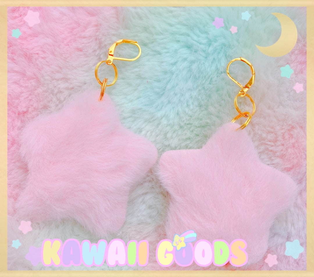 Cute Fuzzy Starry Dainty Earrings, Kawaii Earrings, Cute Earrings ...