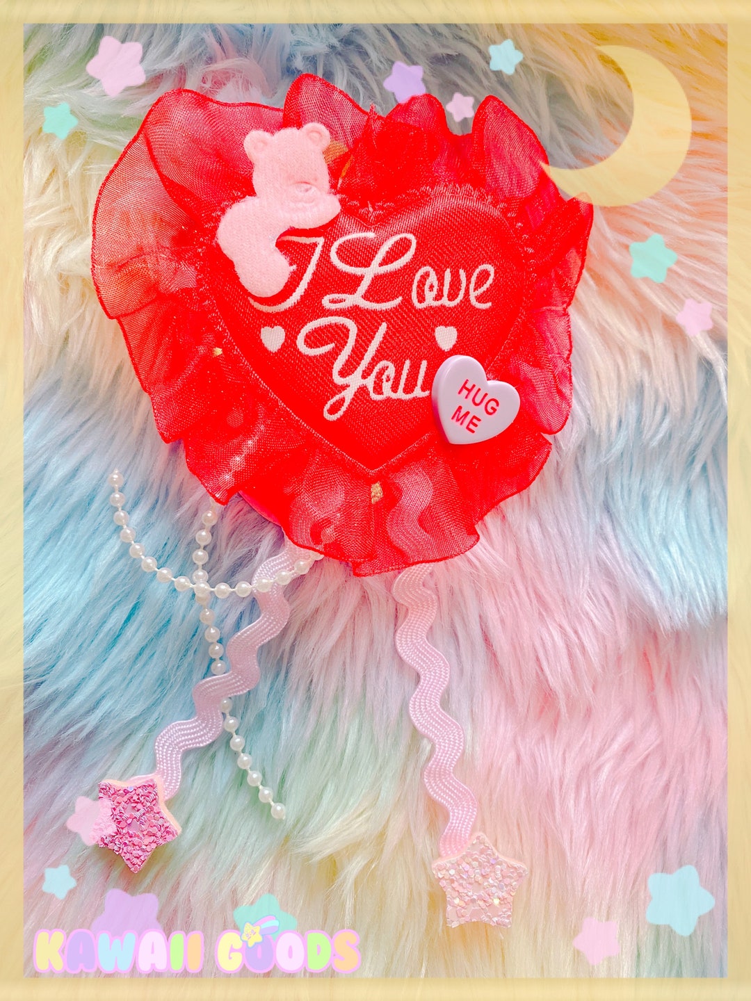 I Love You 2-way Clip , Kawaii Clip, Fairykei Clip, Cute Clip, Pastel ...