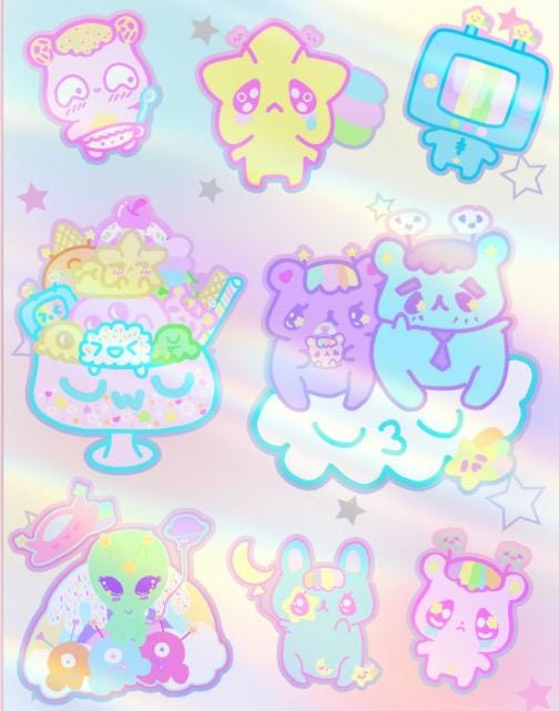Dreamy Cuties Sticker Sheet, Kawaii Stationary, Kawaii Sticker Sheet ...
