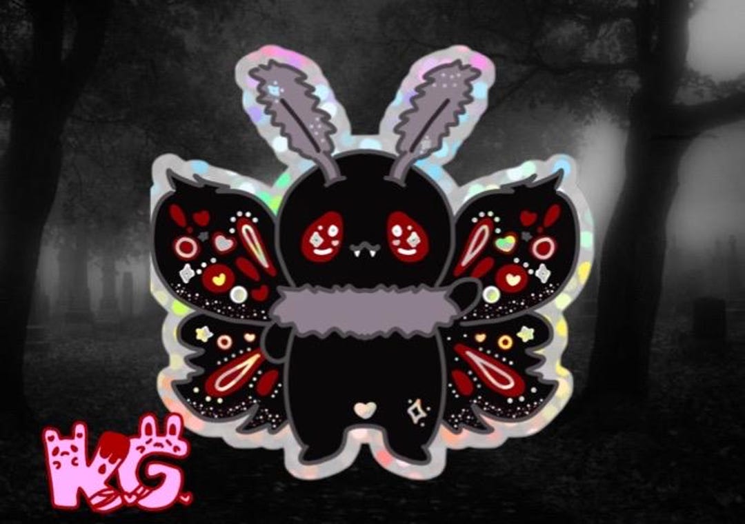 Moth Boy Cutie Holographic Sticker, Glitter Sticker, Kawaii Stickers ...