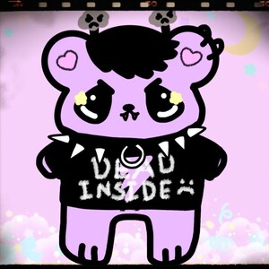 Emo Bear Holo Dress up Sticker Sheet, Kawaii Stationary, Kawaii Sticker ...