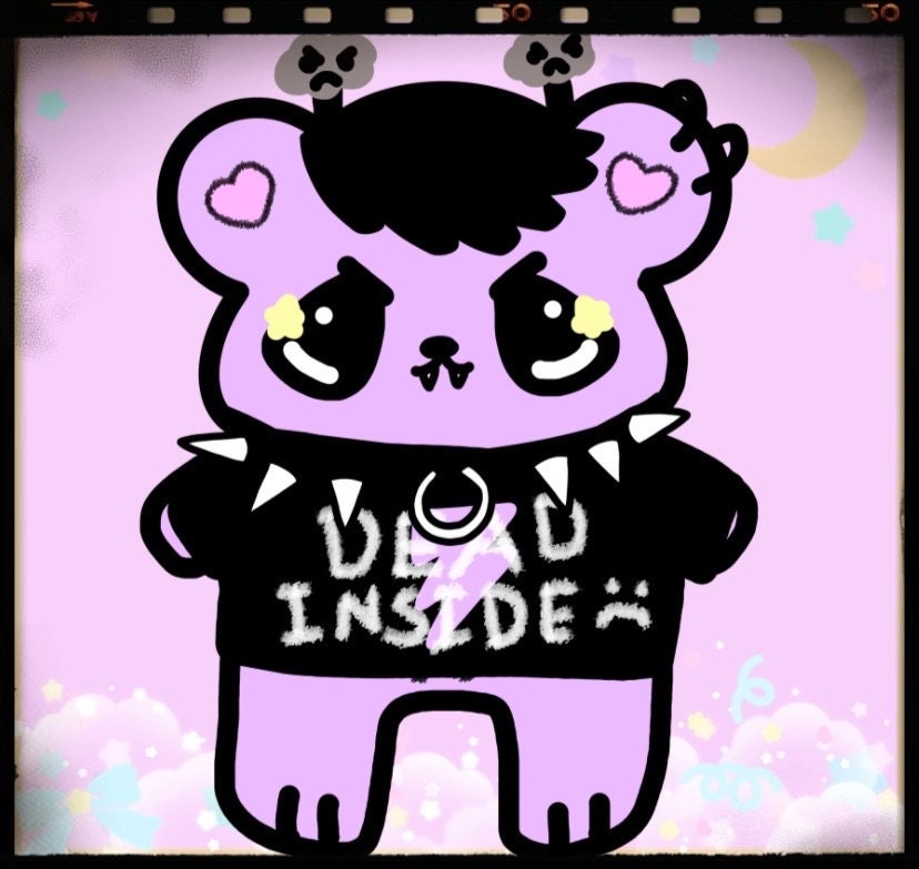 Emo Bear Holo Dress up Sticker Sheet, Kawaii Stationary, Kawaii Sticker ...