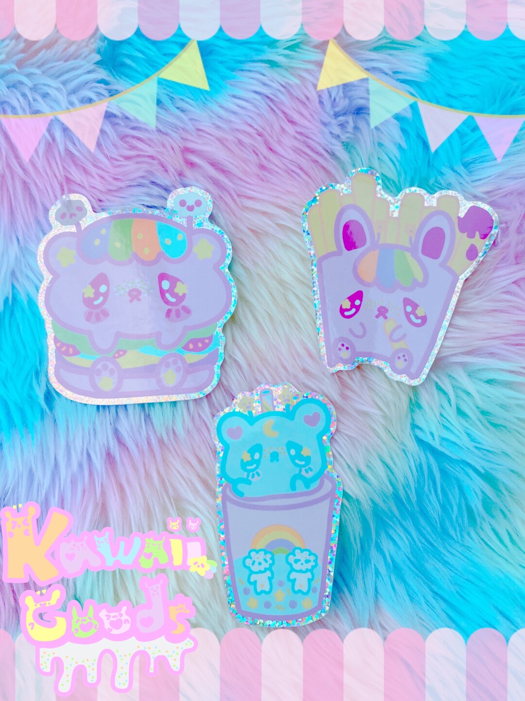 KG Junk Food Holographic Stickers Set, Glitter Sticker, Kawaii Stickers ...