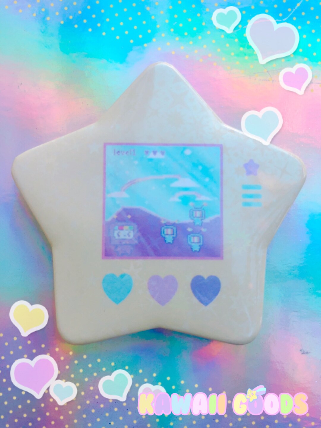 Kikko TV Star Game Holographic Button, Kawaii Buttons, Cute Buttons ...
