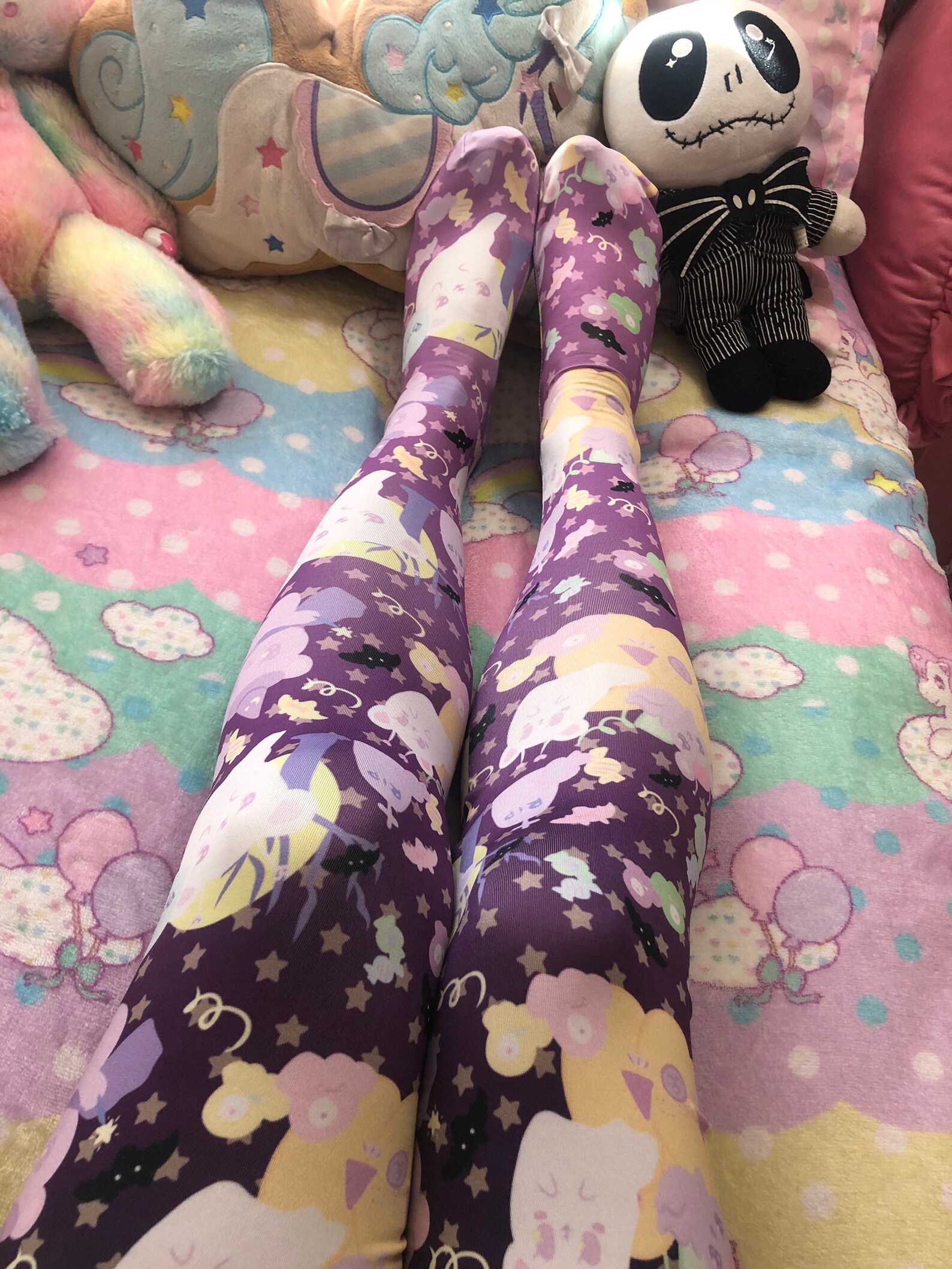 Candy Cemetery Creepy Cute Witch Bear Kawaii Leggings Tights | Etsy