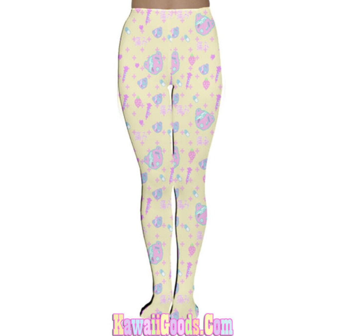 Hurt Bear Pixel Game Tights Hurt Bear Tights Yume Kawaii | Etsy