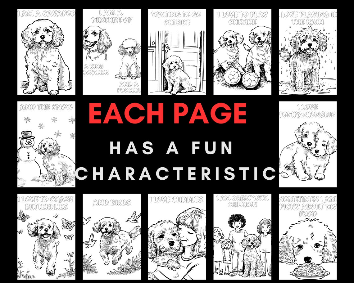Printable Cavapoo Coloring Book; Printable Cavapoo Coloring Pages ...