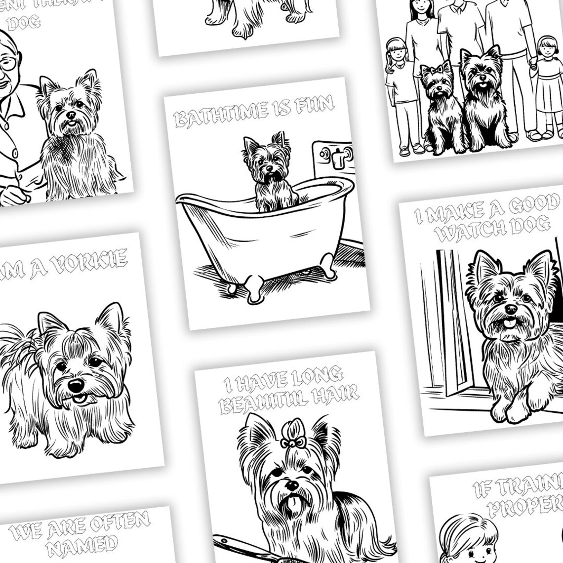 Printable Yorkie Coloring Book; Printable Yorkie Coloring Pages ...