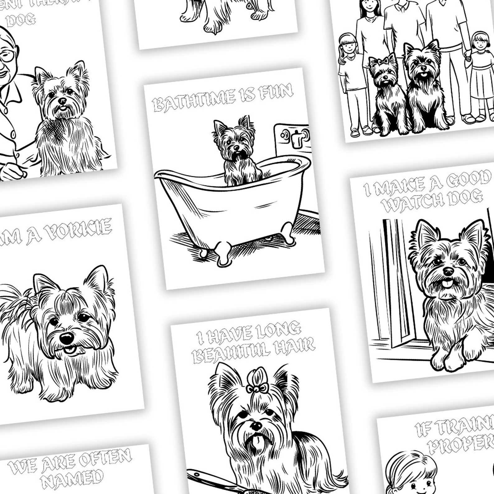 Printable Yorkie Coloring Book; Printable Yorkie Coloring Pages ...