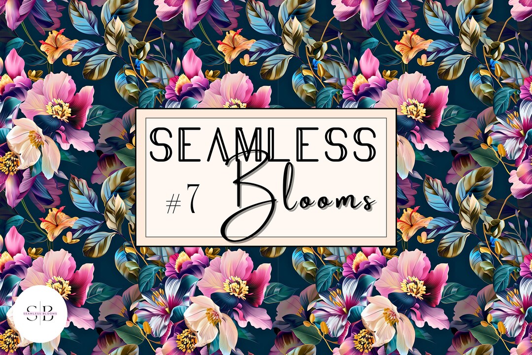 Neon Violet Magnolia Floral Seamless Pattern Digital Paper, Tile Design ...