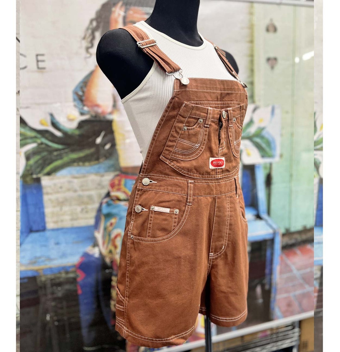 Vintage 90s Cotton Canvas Revolt Overalls: Multi-pocket Romper Shortall ...