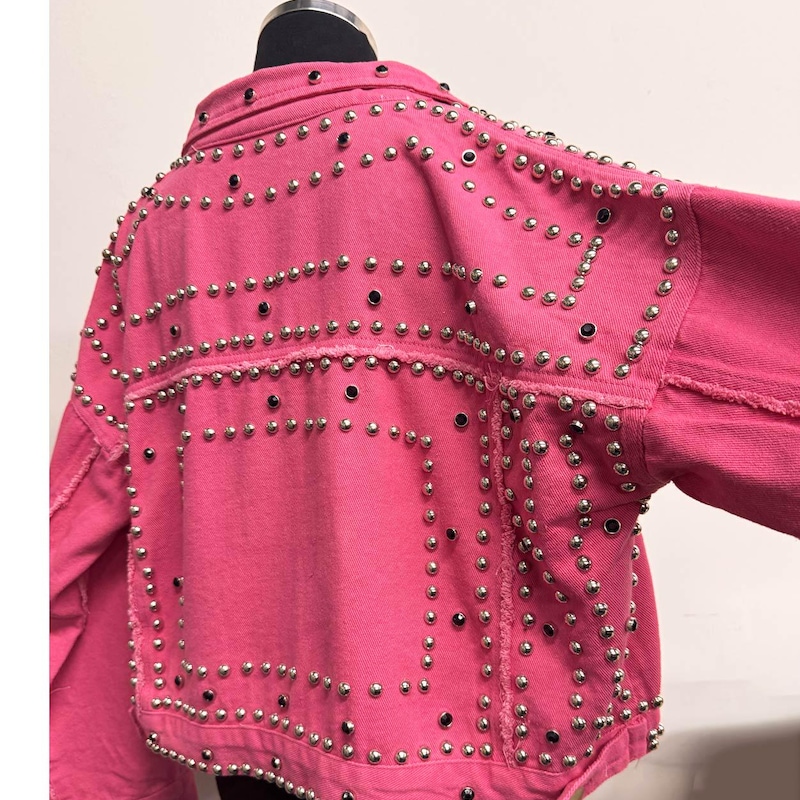 Studded Denim Jacket - Etsy