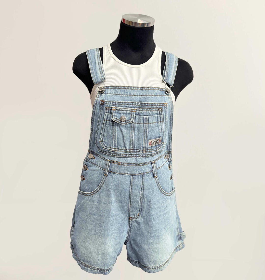 Womens Retro-inspired Short Romper Denim Dungaree Overalls - Etsy