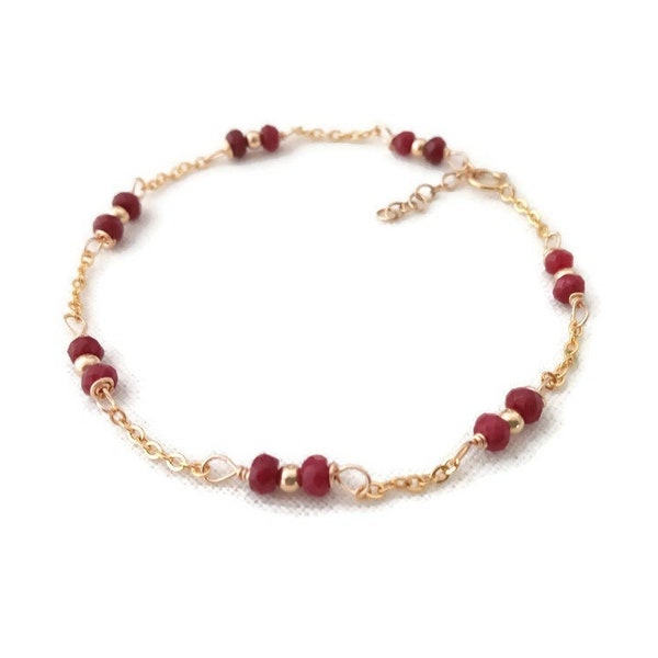 Ruby Bracelet - Etsy