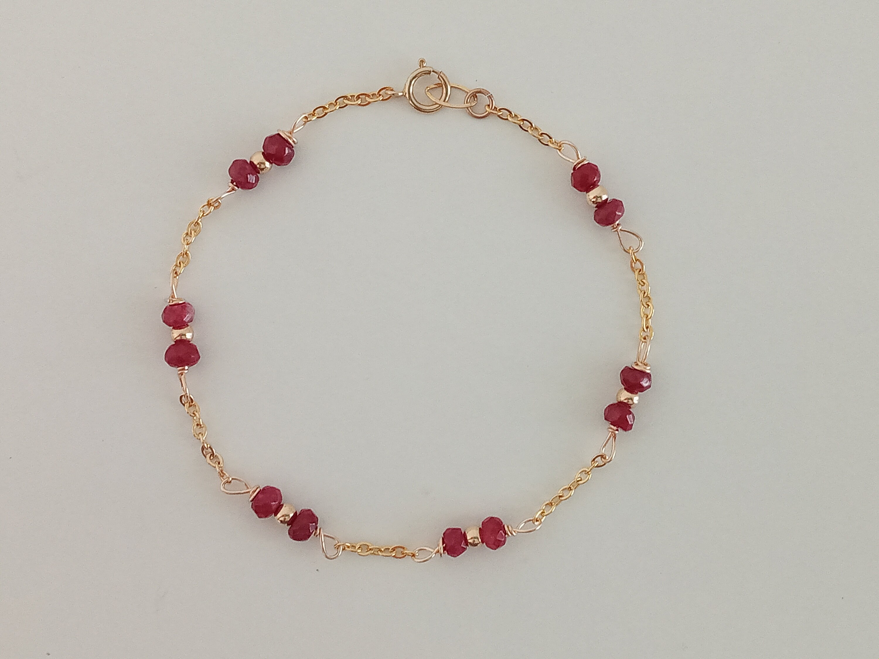Bracelet Rubis. Bracelet rubis rempli dor de 14kt pour les | Etsy