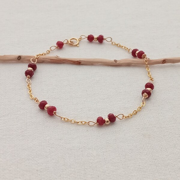 Ruby Bracelet - Etsy