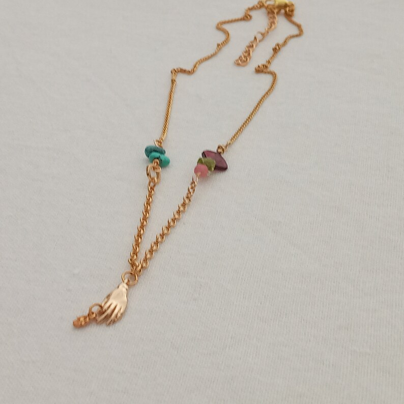 Gold Hand Necklace Holding Mini Hand Charm Pendant. Victorian Hand ...