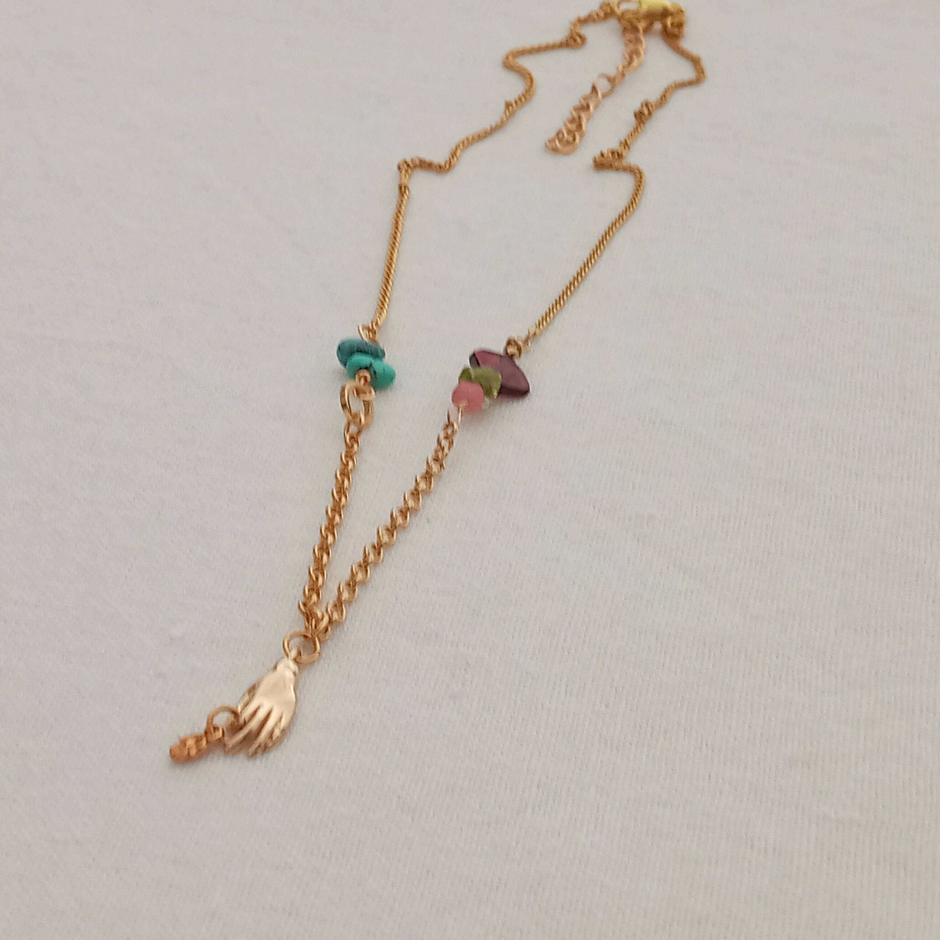 Gold Hand Necklace Holding Mini Hand Charm Pendant. Victorian Hand ...