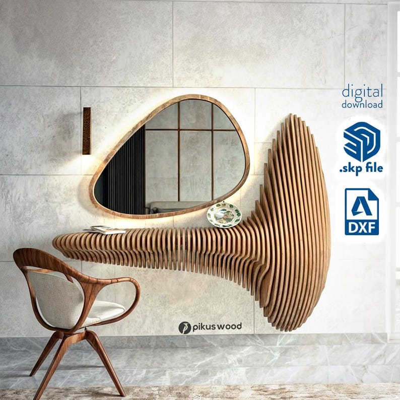 Parametric Wall Shelf CNC Files: Wooden Wall Decor (DXF, SKP) - Etsy