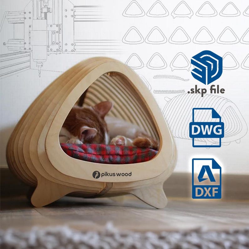 Parametric Cat House DXF File: CNC Plywood Design (digital Download) - Etsy